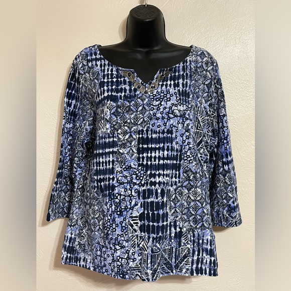 Ruby Rd. | Tops | Ruby Rd Size Xl Different Shades Of Blue With White | Poshmark